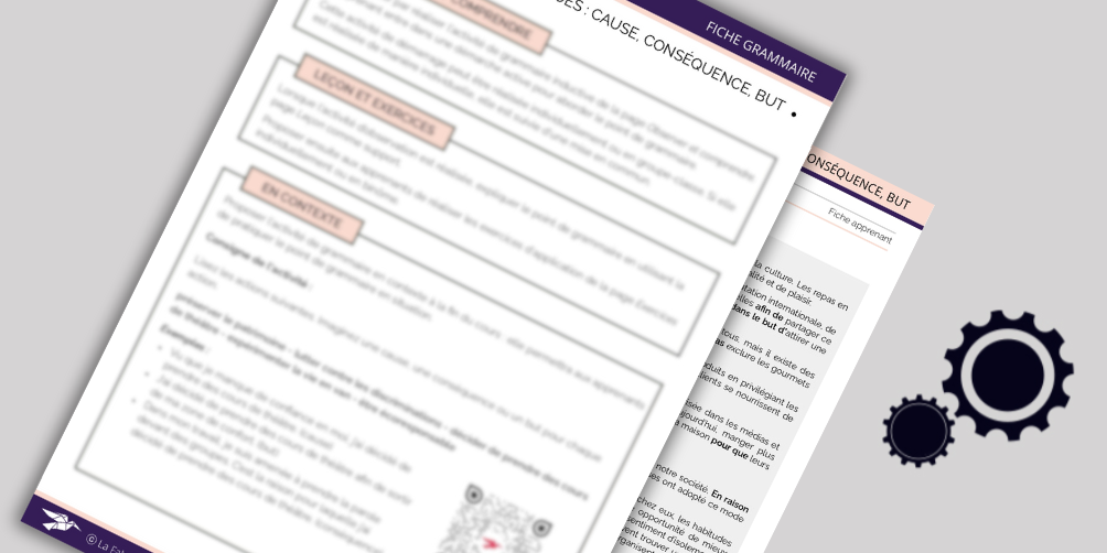 Les connecteurs logiques : cause, conséquence, but - Fiches langue - B2 - Des ressources ...